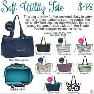 thirty-one | Bags | Thirty One Soft Utility Tote In Totally Tartan ...